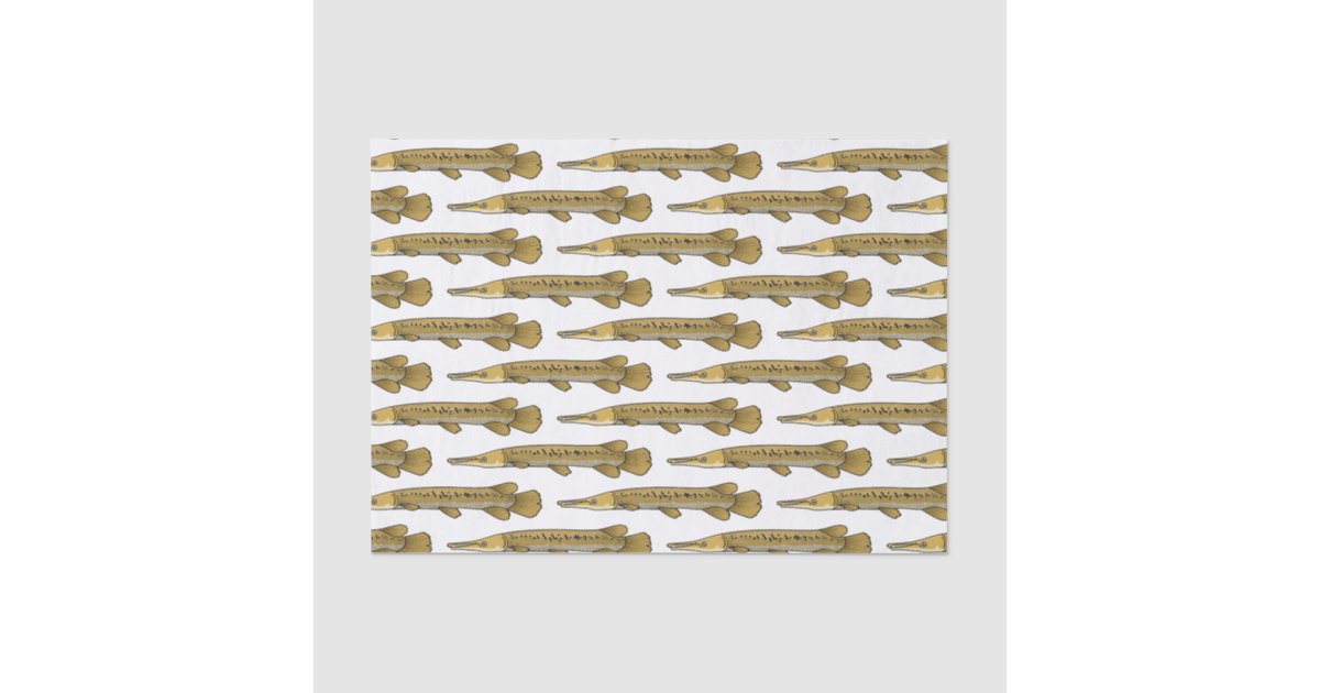 Alligator garfish cartoon illustration tissue paper | Zazzle