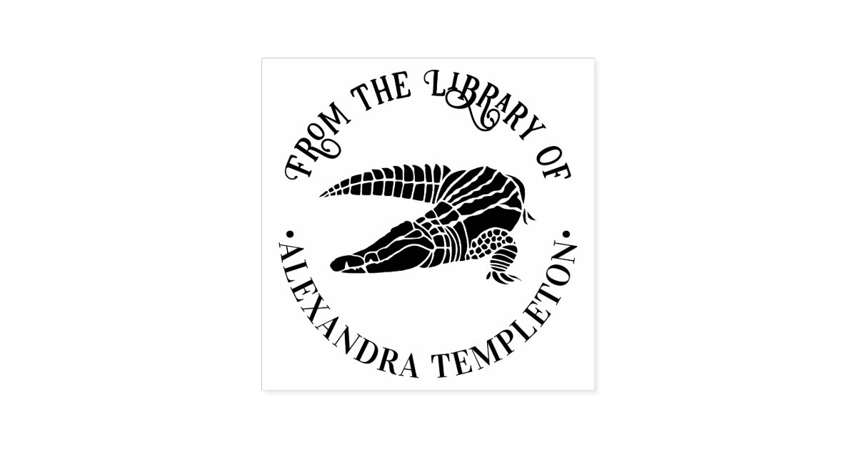 Alligator Gator From the Library of Round Self-inking Stamp | Zazzle
