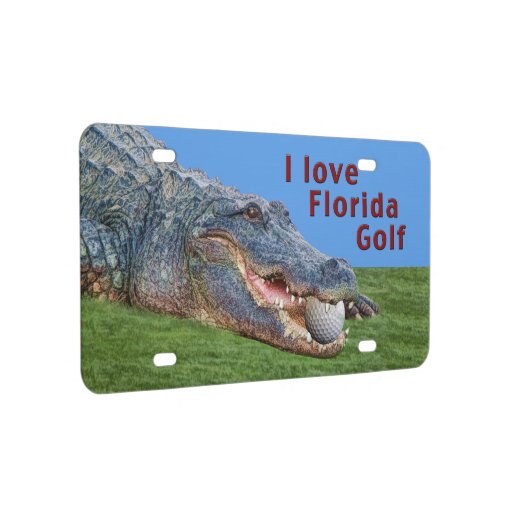 Alligator, Golf Ball, Florida Golf License Plate | Zazzle