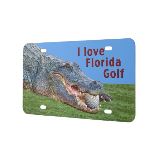 Alligator, Golf Ball, Florida Golf License Plate | Zazzle