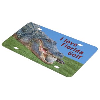 Alligator, Golf Ball, Florida Golf License Plate | Zazzle