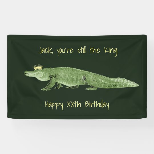 Alligator in a Crown Birthday Banner | Zazzle.com