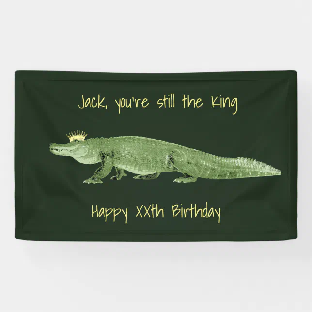 Alligator in a Crown Birthday Banner | Zazzle