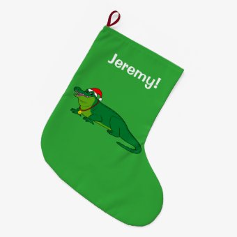 Alligator in a Santa Hat Large Christmas Stocking | Zazzle