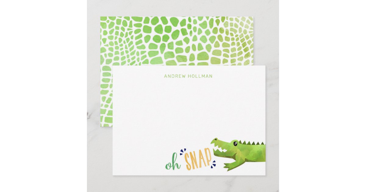 Alligator or Crocodile Thank You Note Stationery Invitation | Zazzle