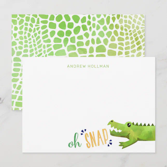 Alligator or Crocodile Thank You Note Stationery Invitation | Zazzle