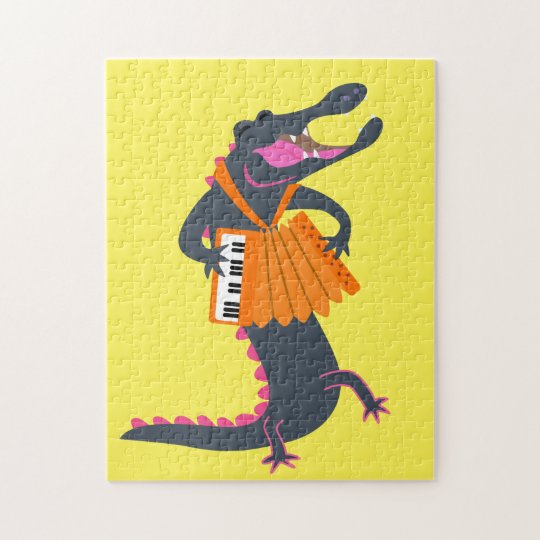 Alligator Playing Accordion Jigsaw Puzzle | Zazzle.com