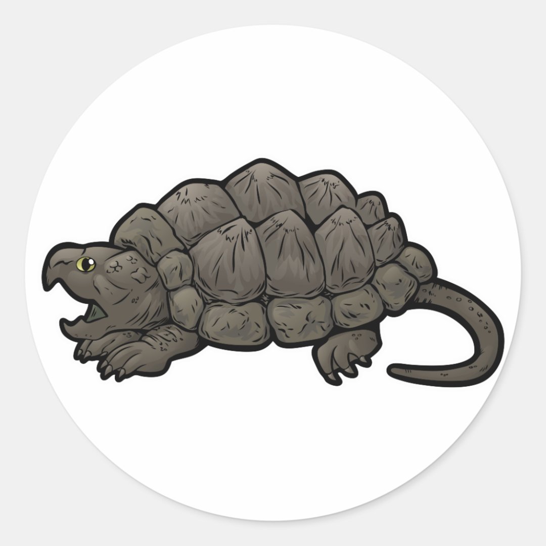 Alligator Snapping Turtle Classic Round Sticker | Zazzle
