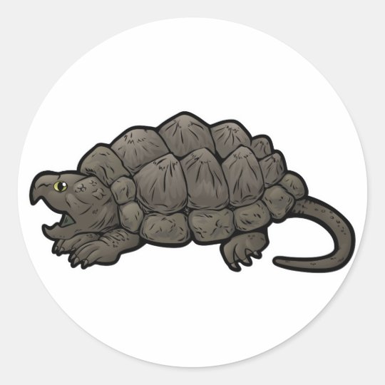 Alligator Snapping Turtle Classic Round Sticker | Zazzle.com