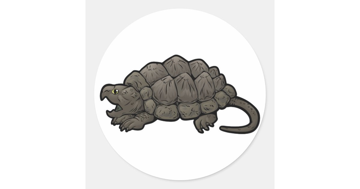 Alligator Snapping Turtle Classic Round Sticker | Zazzle