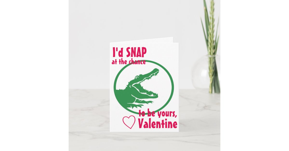 Alligator Valentine's Day card | Zazzle.com