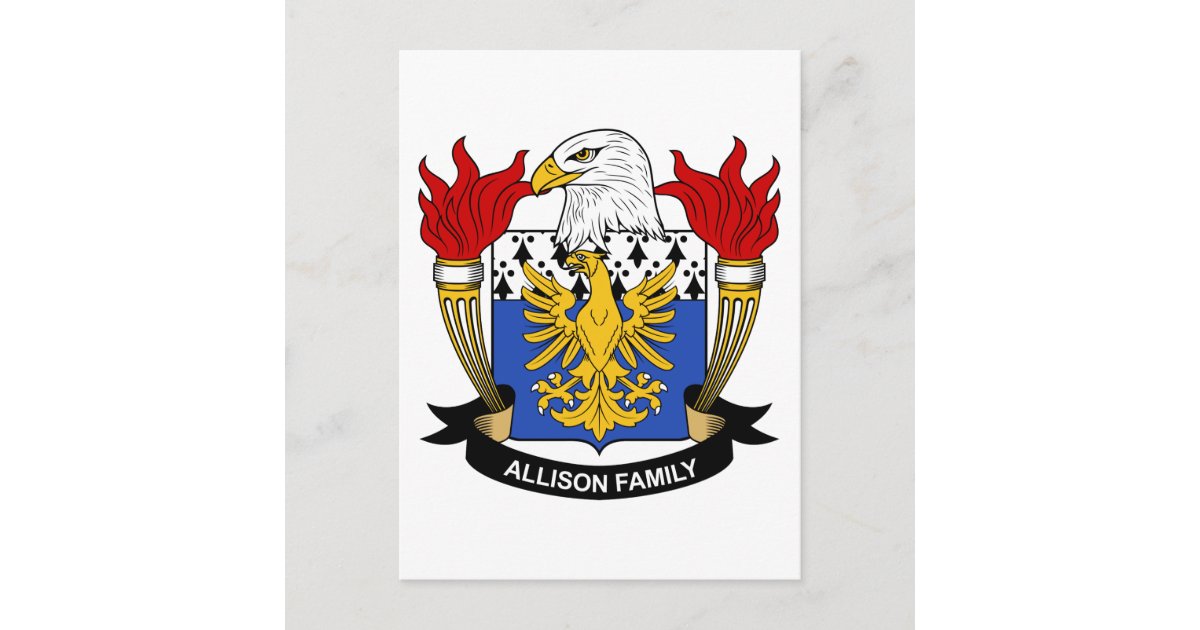 Allison Family Crest Postcard | Zazzle