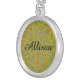 Allison name abstract art background calligraphy silver plated necklace ...