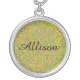 Allison name abstract art background calligraphy silver plated necklace ...
