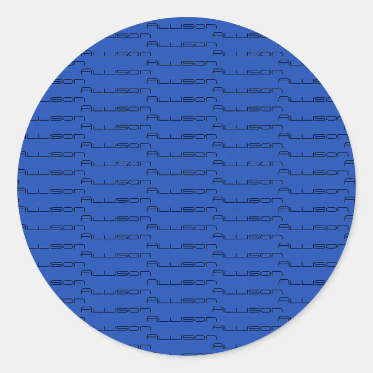 Allison repeat pattern geometric font classic round sticker | Zazzle