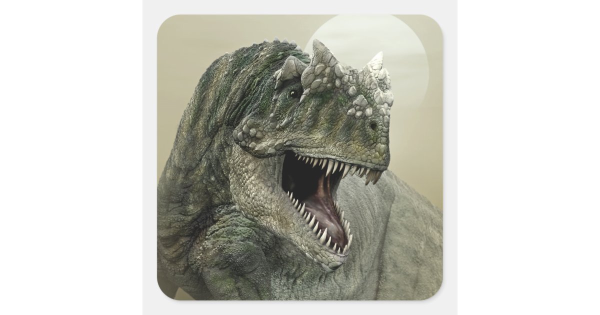 Allosaurus Dinosaur Square Sticker | Zazzle
