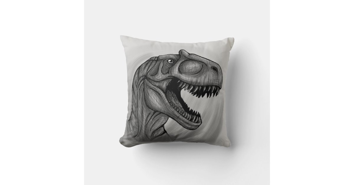 Allosaurus Sketch Throw Pillow | Zazzle