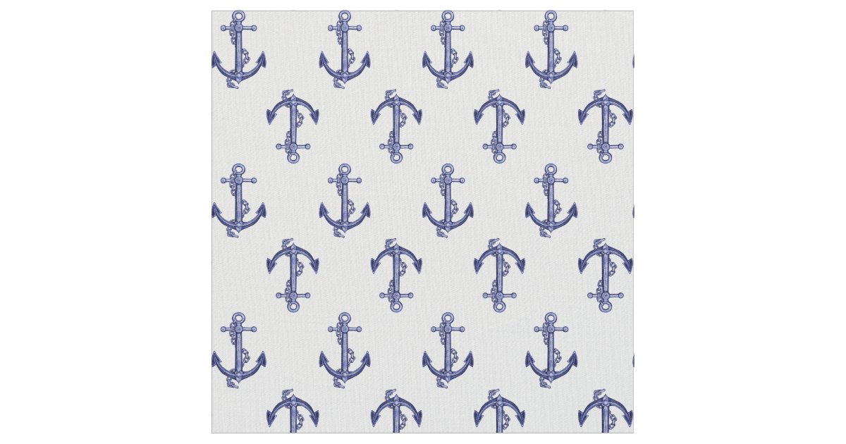 Allover anchor pattern fabric | Zazzle