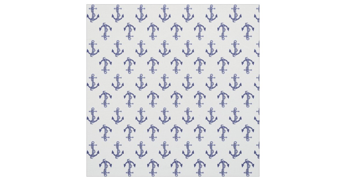 Allover anchor pattern fabric | Zazzle