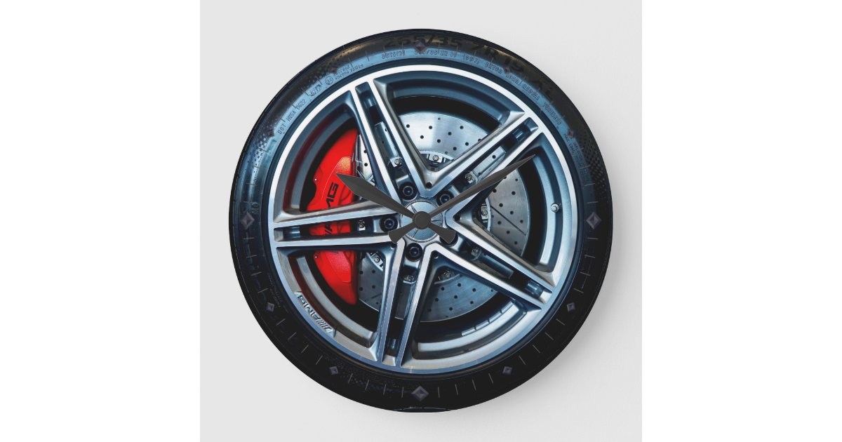 Alloy Wheel 1 Wall Clocks Options | Zazzle