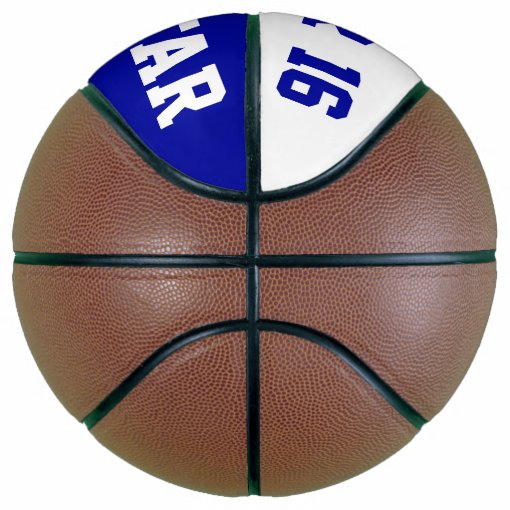 Allstar Dark Blue and White Basketball | Zazzle
