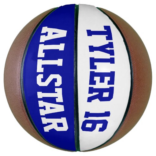 Allstar Dark Blue and White Basketball | Zazzle