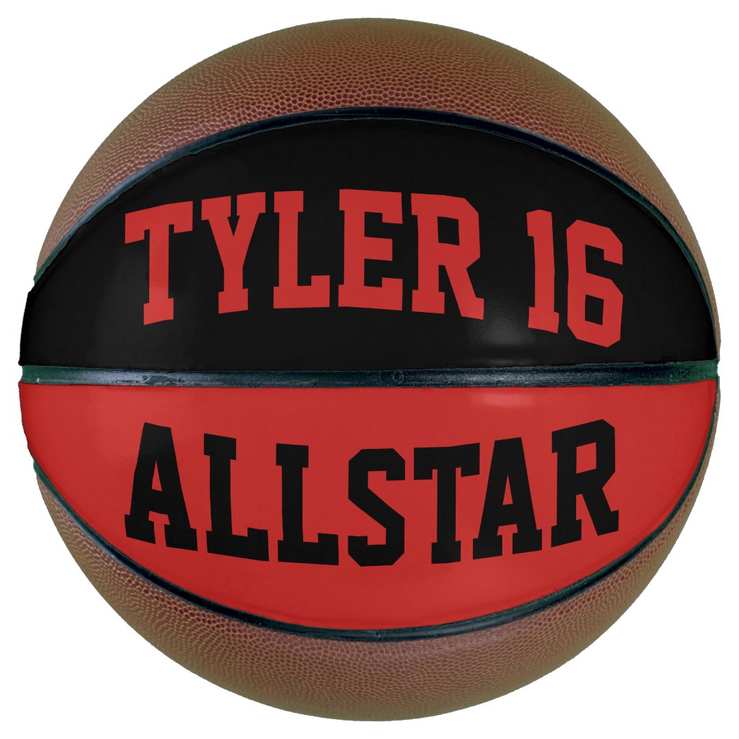 Allstar Red and Black Basketball | Zazzle