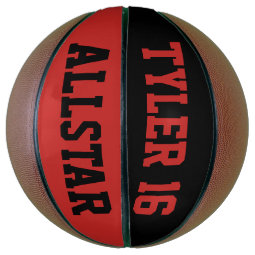 Allstar Red and Black Basketball | Zazzle