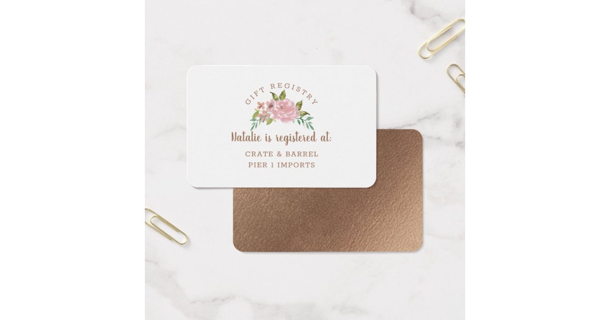 Alluring Rose Vintage Gift Registry Insert Card | Zazzle