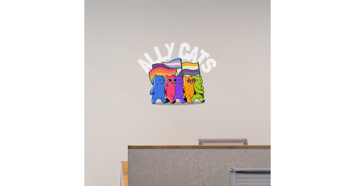 Ally Cats LGBT Equality Support Wall Decal | Zazzle