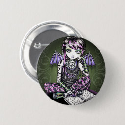 Ally Emo Tattoo Pink Plaid Fairy Pinback Button | Zazzle