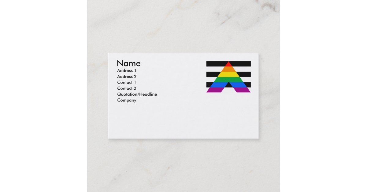 ALLY FLAG ORIGINAL BUSINESS CARD | Zazzle