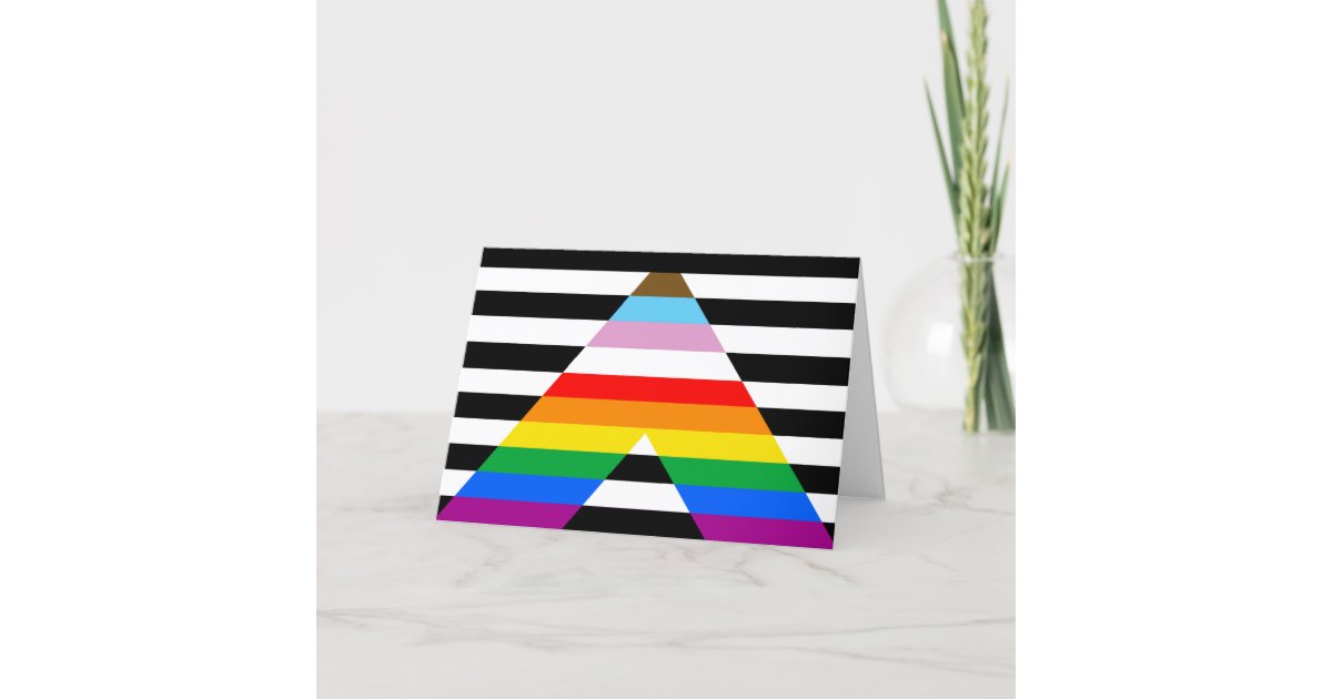 Ally Progress Pride Flag Holiday Card | Zazzle