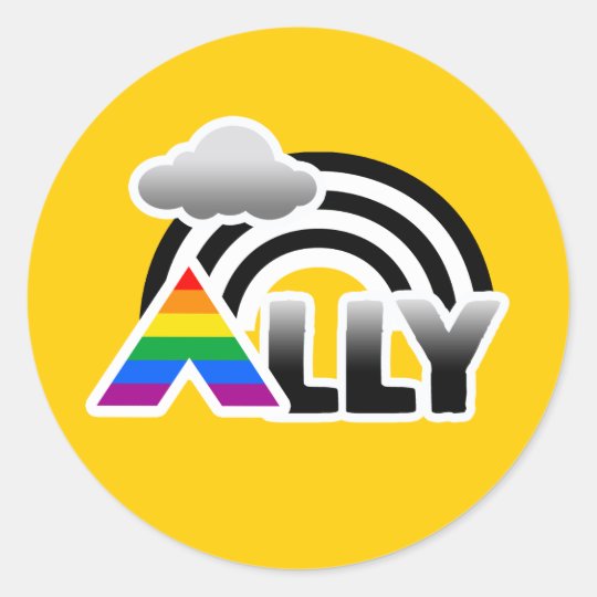 ALLY RAINBOW -.png Classic Round Sticker | Zazzle.com
