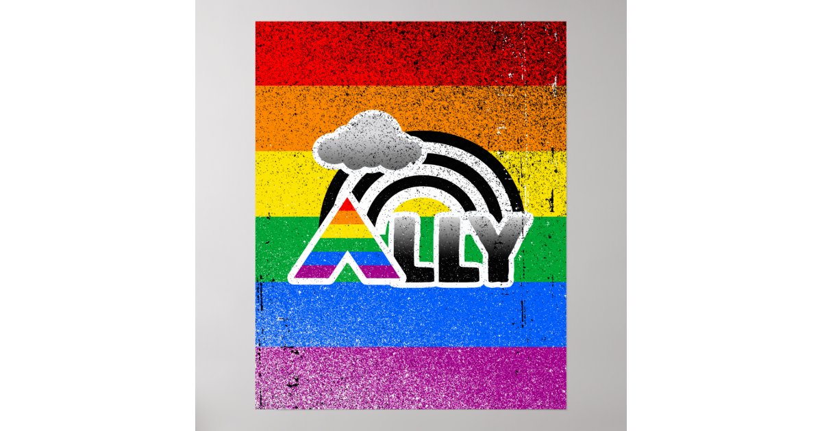 ALLY RAINBOW -.png Poster | Zazzle