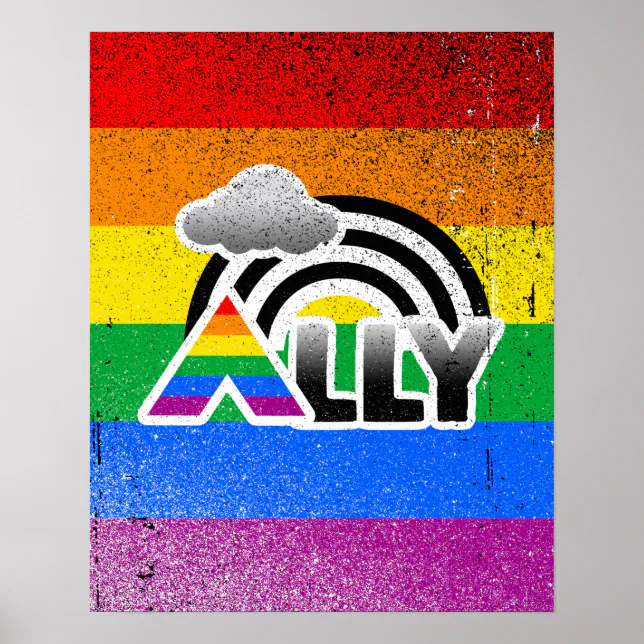 ALLY RAINBOW -.png Poster | Zazzle