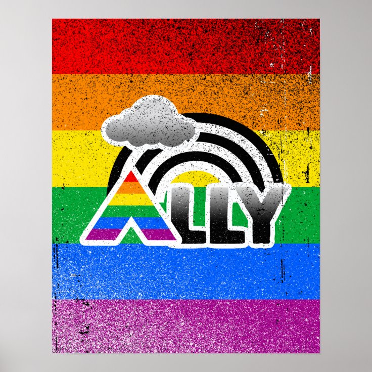 ALLY RAINBOW -.png Poster | Zazzle
