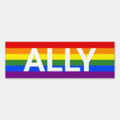Ally Rainbow Striped Pride Flag Yard Sign | Zazzle