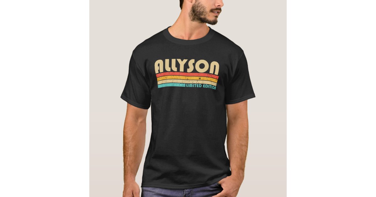 ALLYSON Name Personalized Retro Vintage 80s 90s Bi T-Shirt | Zazzle