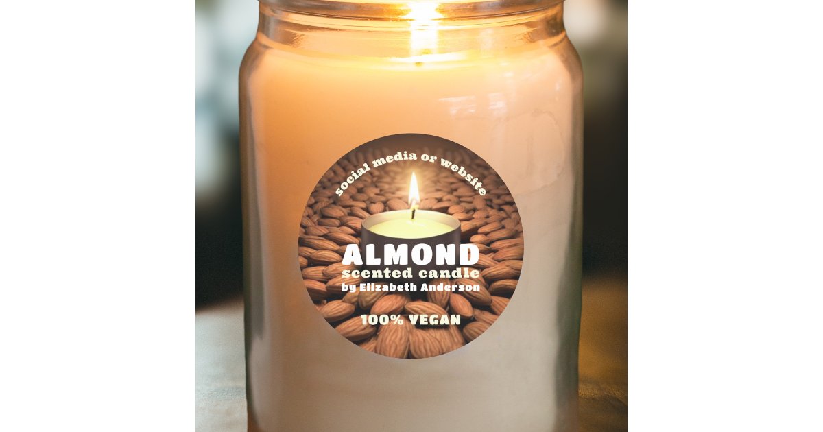 Almond Candle Classic Round Sticker | Zazzle