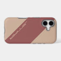 Almond & Marsala Red One Stripe Case-Mate iPhone Case | Zazzle