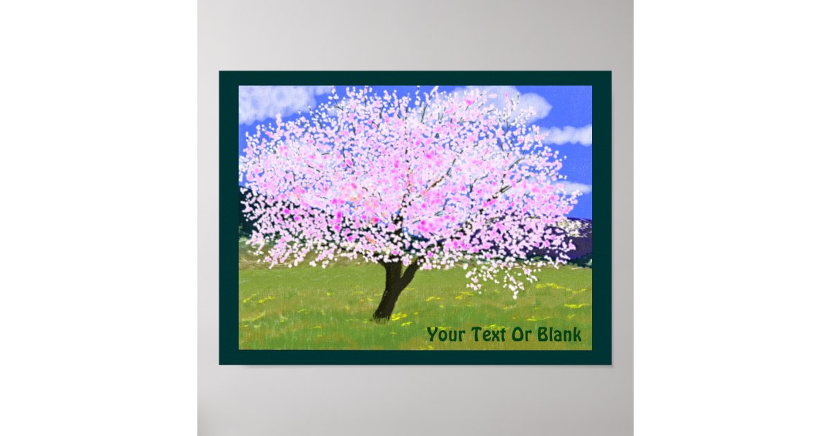 Almond Tree in Bloom Poster | Zazzle