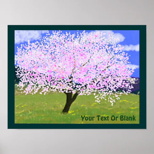 Almond Tree in Bloom Poster | Zazzle