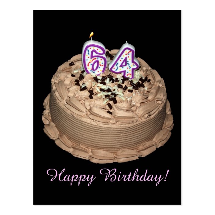 Almost 64... Happy 64th Birthday Cake Photography Postcard | Zazzle.com