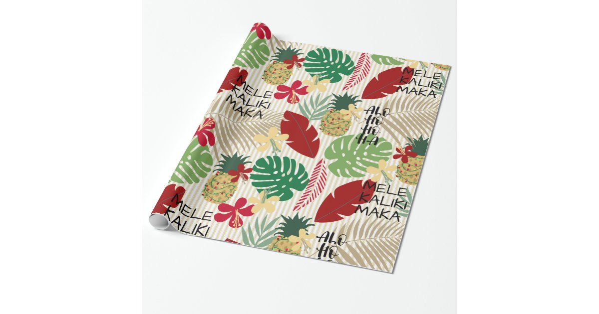 ALO-HO-HO-HA Hawaiian Tropical Holiday Wrapping Paper | Zazzle