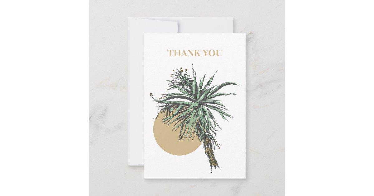 Aloe Vera Plant Flat Thank You Card | Zazzle