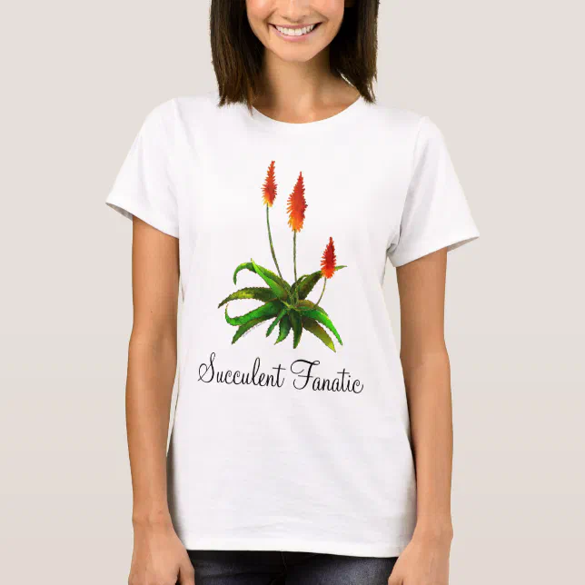 Aloe watercolor ladies' T-shirt | Zazzle