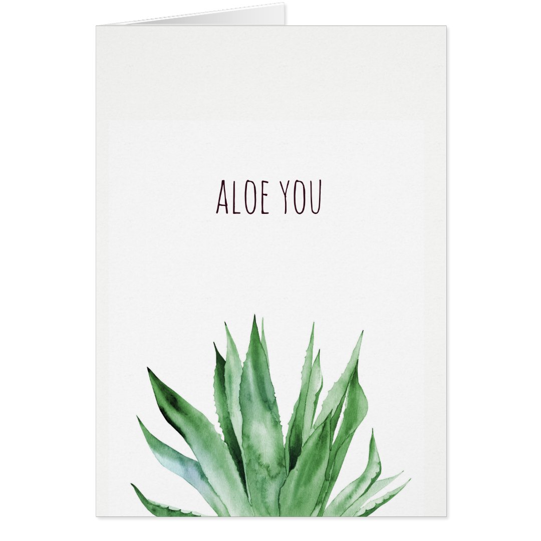 Aloe you pun Valentines card | Zazzle