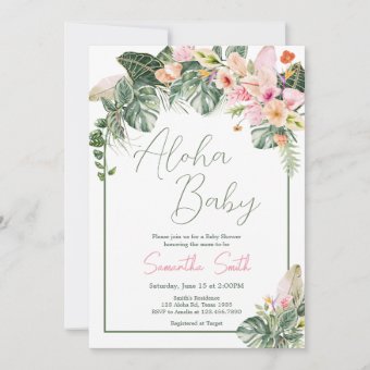 Aloha Baby Shower Invitation | Zazzle