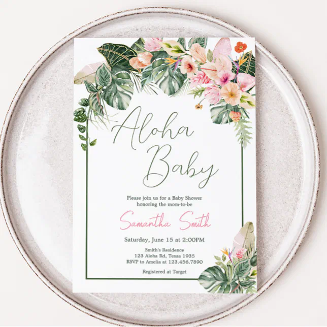 Aloha Baby Shower Invitation | Zazzle
